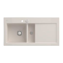 Villeroy & Boch Villeroy und Boch Subway 60 Einbausp&uuml;le 677002KR links, mit Ablaufgarnitur, Excenterbet&auml;tigung, 1000 x 510 mm, crema CeramicPlus