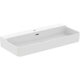 Ideal Standard Conca Waschtisch T3693V1 mit Hahnloch und &Uuml;berlauf, 1000 x 450 x 165 mm, seidenwei&szlig;