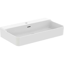 Ideal Standard Conca Waschtisch T3826V1 mit Hahnloch und &Uuml;berlauf, geschliffen, 800 x 450 x 165 mm, seidenwei&szlig;