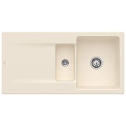 Villeroy & Boch Villeroy & Boch Siluet Einbausp&uuml;le 333701FU mit Ablaufgarnitur und Handbet&auml;tigung, Ivory