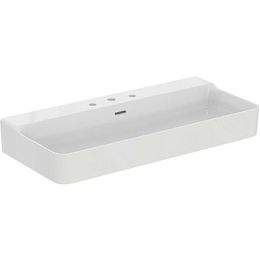 Ideal Standard Conca Waschtisch T3798MA mit 3 Hahnl&ouml;chern und &Uuml;berlauf, 1000 x 450 x 165 mm, wei&szlig; Ideal Plus