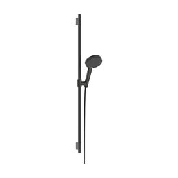 Hansgrohe Raindance Alive Select S Duschset 24603340 3 Strahlarten wassersparend mit Duschstange Unica S Puro 90 cm, brushed black chrome