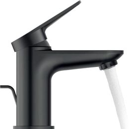 Duravit S Wave Waschtischarmatur WA1010001046 Ausladung 95mm, mit Zugstangen-Ablaufgarnitur, schwarz matt
