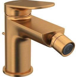 Duravit Wave Bidetarmatur WA2400001004 Ausladung 128mm, mit Zugstange Ablaufgarnitur, Bronze geb&uuml;rstet