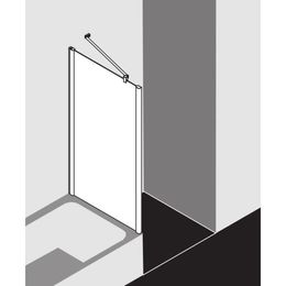 Kermi Pega Seitenwand verk&uuml;rzt auf Badewanne PETVD08016VNK 80x160cm, silber hochglanz ESG SR Arena C