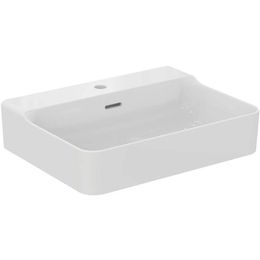 Ideal Standard Conca Waschtisch T381801 mit Hahnloch und &Uuml;berlauf, geschliffen, 600 x 450 x 165 mm, wei&szlig;