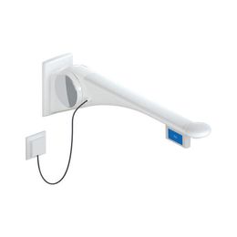 HEWI 802 LifeSystem St&uuml;tzklappgriff 802.50.44760SD 850 mm, wei&szlig; hochglanz/wei&szlig; matt, Sp&uuml;lausl&ouml;sung rechts