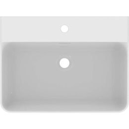 Ideal Standard Conca Waschtisch T3818MA mit Hahnloch und &Uuml;berlauf, geschliffen, 600 x 450 x 165 mm, wei&szlig; Ideal Plus
