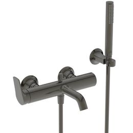 Ideal Standard La Dolce Vita Wannenarmatur BD667A5 Aufputz, mit Handbrause-Set, Ausladung 202mm, magnetic grey