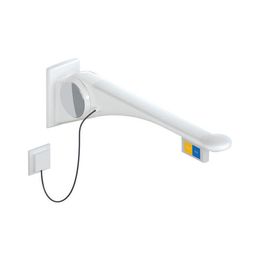 HEWI 802 LifeSystem St&uuml;tzklappgriff 802.50.45560SD 850 mm, wei&szlig; hochglanz/wei&szlig; matt, Sp&uuml;lausl&ouml;sung, Funktionstaste links