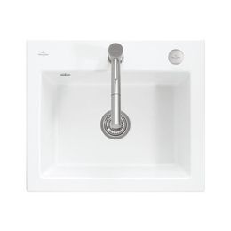 Villeroy & Boch Villeroy und Boch Subway 60 S Einbausp&uuml;le 330902R1 mit Ablaufgarnitur, Excenterbet&auml;tigung, 600 x 510 mm, wei&szlig; alpin CeramicPlus