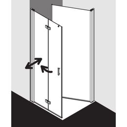 Kermi Diga Pendel-Faltt&uuml;r f&uuml;r Seitenwand DI2SL07018VPK 70x185cm, silber hochglanz, ESG klar Clean, links, auf Duschwanne