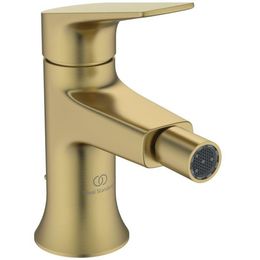 Ideal Standard La Dolce Vita Bidetarmatur BD664A2 mit Metall-Ablaufgarnitur, Ausladung 105mm, brushed gold
