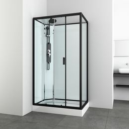 Komplettdusche Sanotechnik, B:120cm H:235cm, schwarz, Duschkabinen, "EPIC 3", inkl. Brausetasse mit Siphon