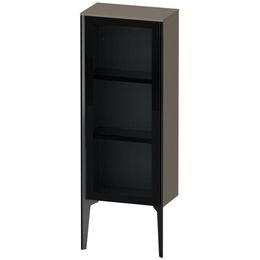 Duravit XViu Halbhochschrank XV1360RB290 40x24x89cm, Glast&uuml;r, schwarz matt, T&uuml;r rechts, flannel grey seidenmatt