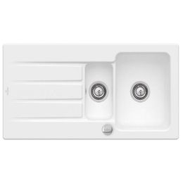 Villeroy & Boch Villeroy & Boch Architectura Einbausp&uuml;le 336502RW mit Ablaufgarnitur und Exzenterbet&auml;tigung, Stone White