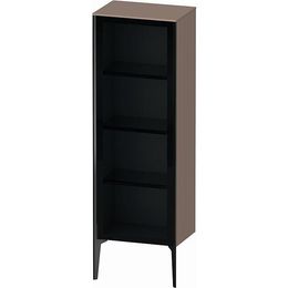 Duravit XViu Halbhochschrank XV1368LB286 50x36x133cm, Glast&uuml;r, schwarz matt, T&uuml;r links, cappucino hochglanz