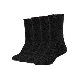 Camano Damen Kuschelsocken "warm & cozy", Gr. 35, schwarz, Elasthan, Polyester, unifarben, Socken, bequem, weich, soft, kein Einschneiden, winter