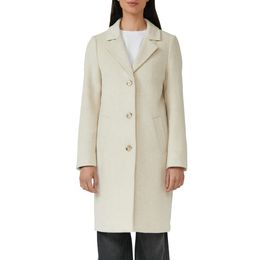 s.Oliver Damen Langmantel, beige, Gr. 40, unifarben, Web, Obermaterial: 70% Polyester, 30% Wolle. Futter: 100% Polyester, M&auml;ntel, mit Reverskragen