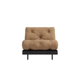 Daybett Karup Design, B:90cm H:85cm, braun, Bezug: 80% Baumwolle, 20% Polyester, Daybetten, "Daybett Roots Schlafsofa – Gästebett & Sofa aus