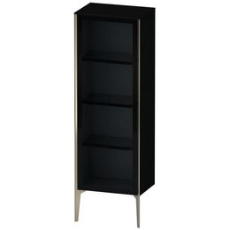 Duravit XViu Halbhochschrank XV1368LB140 50x36x133cm, Glast&uuml;r, champagner matt, T&uuml;r links, schwarz hochglanz