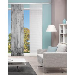 Schiebegardine Vision, B:60cm H:260cm, grau, Polyester, Wohnzimmer, Gardinen, "LIZZA", SCHIEBEVORHANG, BAMBUS, DIGITALDRUCK