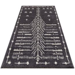 Teppich Carpet City, B:80cm H:10mm L:300cm, grau, Polyester, Wohnzimmer, Teppiche, "April 2308", L&auml;ufer, weich durch Microfaser, Boho Ethno Look,