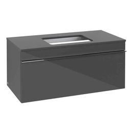 Villeroy & Boch Villeroy und Boch Venticello Waschtisch-Unterschrank A94601FP 95,7 x 43,6 x 50,2 cm, Waschtisch mittig, Griff Chrom, Glossy Grey