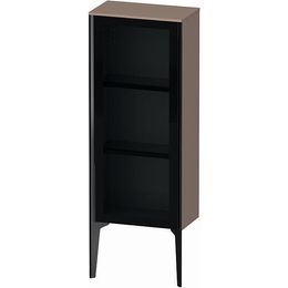 Duravit XViu Halbhochschrank XV1360RB286 40x24x89cm, Glast&uuml;r, schwarz matt, T&uuml;r rechts, cappucino hochglanz