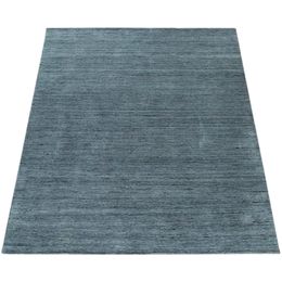 Teppich Paco Home, B:80cm H:13mm L:150cm, grau, Viskose, Wohnzimmer, Teppiche, "Loft 250", Handgewebt, Kurzflor, aus 60% Viskose, 40% Baumwolle