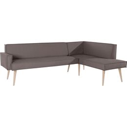 Eckbank, B:158cm H:84cm T:239cm, grau, exxpo - SOFA FASHION, 100% Polyester, Esszimmer, Sitzb&auml;nke, "Lungo, moderne Kedernaht, bequem und elegant,