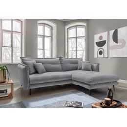 Ecksofa Inosign, B:255cm H:94cm T:180cm, grau, 100% Polyester, Wohnzimmer, Sofas, "Lazio modernes Design, bequem, schmale Armlehnen, OTTOs Choice",