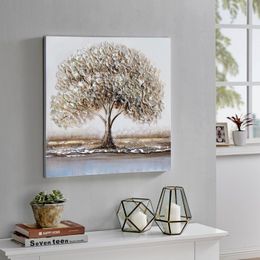 Leinwandbild Home Affaire, B:60cm H:60cm T:3cm, bunt, Leinwand, Wohnzimmer, Bilder, "Baum"