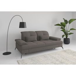 Sit & More 3-Sitzer SIT & MORE, B:212cm H:90cm T:122cm, braun, 100% Polyester, Sofas, "Amica, inkl. Sitztiefenverstellung und Armteilverstellung", wahlweise mit