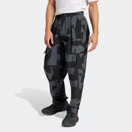 adidas terrex Herren Outdoorhose "XPLORIC PRINTED"schwarz, carbon, grau six, grau four, Gr. XL, Obermaterial: 93% Polyamid, 7% Elasthan, Hosen