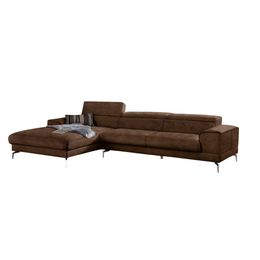 Ecksofa W.Schillig, B:343cm H:70cm T:193cm, braun, Stoff S37 (100% Polyester): Luxus-Microfaser in Lederoptik, Wohnzimmer, Sofas, "piedroo,