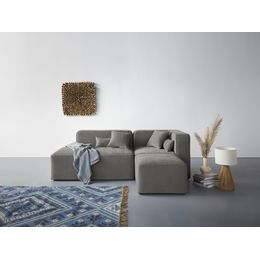 Ecksofa Home Affaire, B:233cm H:76,5cm T:93cm, grau, 100% Polyester, Wohnzimmer, Sofas, "Sundstrup L-Form", Modulserie, individuelle Zusammenstellung