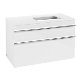 Villeroy & Boch Villeroy und Boch Venticello Waschtisch-Unterschrank A94301DH 95,7 x 60,6 x 50,2 cm, Waschtisch rechts, Griff Chrom, Glossy White