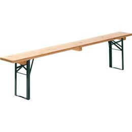 Essbank Essentials, B:220cm H:48cm T:25cm, grün, Holz, Stahl, Sitzbänke, 220x25x48cm