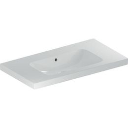 Geberit iCon light Waschtisch 501840003 90x48cm, ohne Hahnloch, mit &Uuml;berlauf, mit Ablagefl&auml;che, wei&szlig;