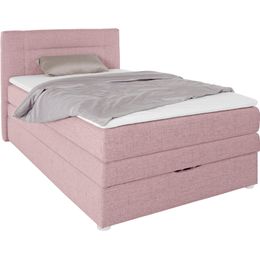 Jockenh&ouml;fer Boxspringbett, B:134cm L:217cm, rosa, JOCKENH&Ouml;FER GRUPPE, Komplettbetten, "Carmen", mit Bettkasten und Topper, erh&auml;ltlich in 120 & 140cm Breite