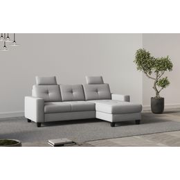 Ecksofa Places of Style, B:239cm H:91cm T:164cm, grau, 95%Polyester 5%Polyamid, Wohnzimmer, Sofas, "Varese", wahlweise mit Bettfunktion und Bettkasten