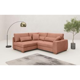 Ecksofa MR. COUCH, B:227cm H:68cm T:190cm, rot, Novaclean Avanti (100% Polyester), Wohnzimmer, Sofas, "Hilla L-Form", Mit Federkern, wahlweise mit
