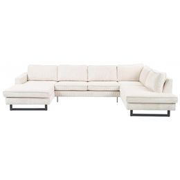 Wohnlandschaft Home Affaire, B:350cm H:85cm T:206cm, beige, 92% Polyester, 8% Nylon, Sofas, "Pinto, 350 cm, U-Form, XXL, mit Ottomanen", Cord,