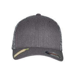 Flexfit Damen Flex Cap "Flexfit Trucker Flexfit Trucker Melange Mesh"schwarz, graumelange, Gr. S, unifarben, 83% Polyacryl, 15% Wolle, 2% Elasthan,