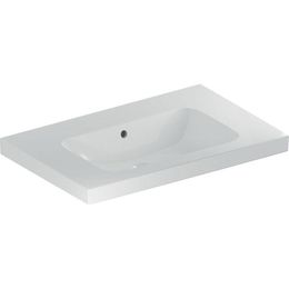 Geberit iCon light Waschtisch 501839003 75x48cm, ohne Hahnloch, mit &Uuml;berlauf, mit Ablagefl&auml;che, wei&szlig;