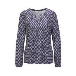 GOLDNER Damen Kurzarmbluse "Elegantes Blusenshirt mit V-Ausschnitt", blau, Gr. 38, Obermaterial: 95% Polyester PES. 5% Elasthan EL., Blusen