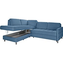 Sit & More Ecksofa SIT & MORE, B:233cm H:80cm T:196cm, blau, Luxus-Microfaser ALTARA NUBUCK (100% Polyester) / Struktur fein (100% Polyester);Luxus-Microfaser