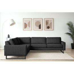 Ecksofa Home Affaire, B:290cm H:85cm T:250cmdunkelgrau, 100% Polyester, Wohnzimmer, Sofas, "Pinto, XXL, 250/290 cm, langer Schenkel, Ottomane", Cord,