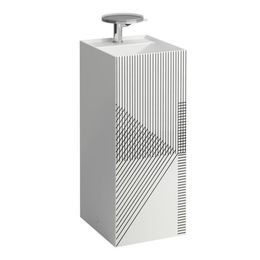 Laufen Kartell Waschtisch 811331D011111 wei&szlig; mit grauem Liniennetz 37,5x43,5x90cm, 1 Hahnloch